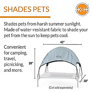 K&H Pet Products Pet Cot Canopy - Gray, Large 30 X 42 Inches