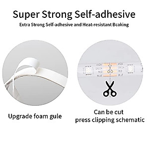 haffy 16.4ft LED Strip Lights RGB Color Changing 5050 LED Lights for Home Kitchen Room Christmas Dorm Room, Bar, with IR Remote Control