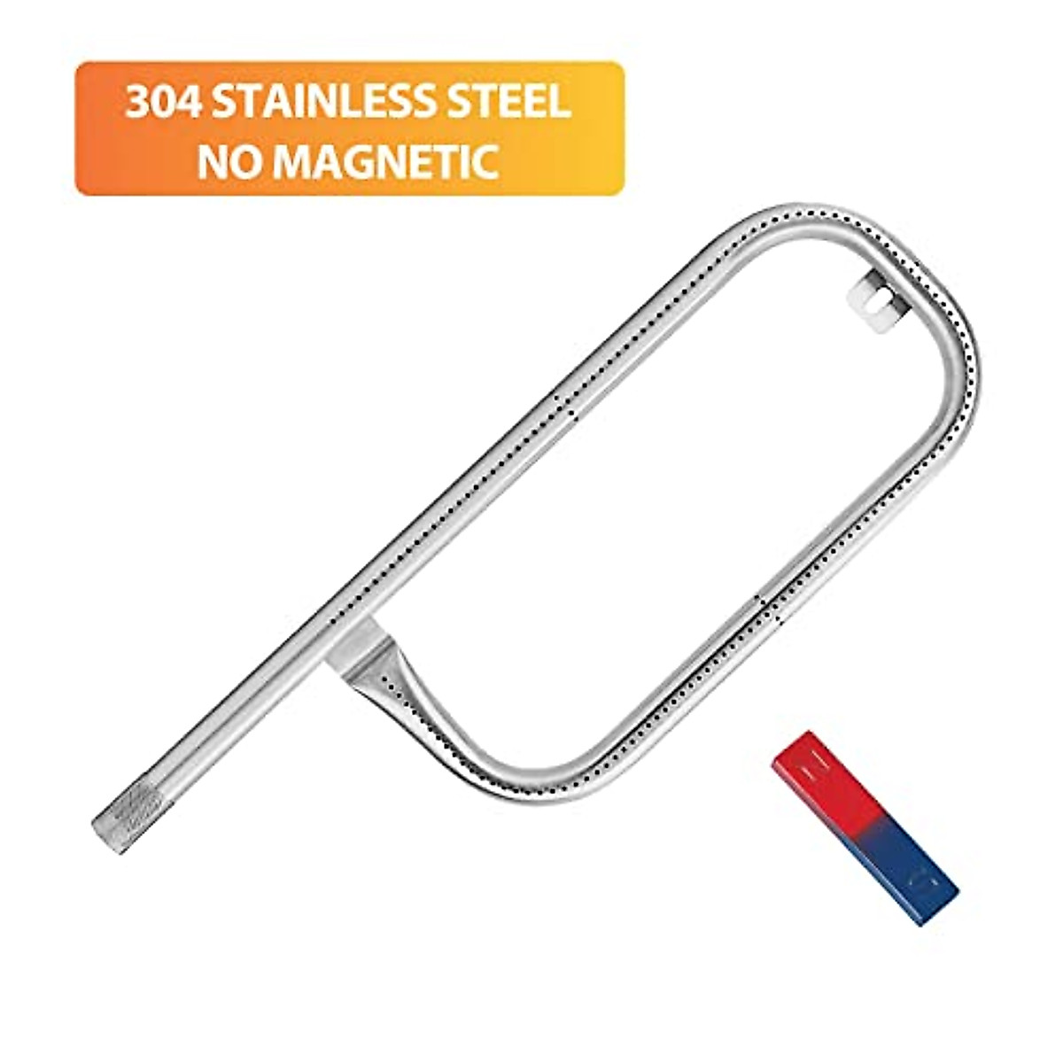 GRISUN 60040 304 Stainless Steel Grill Burner for Weber Q1200 Q1000 Q100 Q120, Baby Q, 17 inch Burner Tube for Weber 50060001, 51060001, 516002, 516001, 386001, 386002, Replacement Part 69957/41657