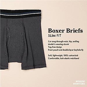 Amazon Essentials Men's Tag-Free Boxer Briefs, Pack of 5, Charcoal/Dark Blue/Dark Navy, X-Large