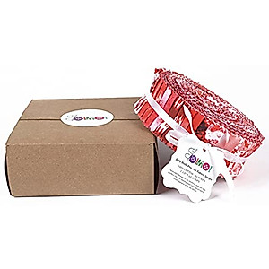 Soimoi 40Pcs Tie Dye Print Precut Fabrics Strips Roll Up 1.5x42inches Cotton Jelly Rolls for Quilting - Red