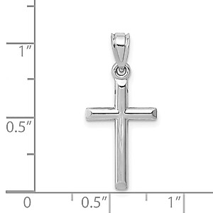 Amanda Rose Collection14k White Gold Petite Cross Pendant Necklace on an 18 inch chain