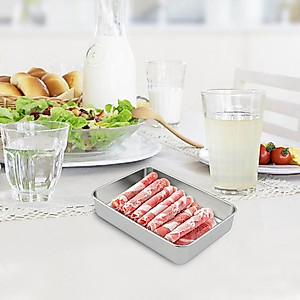 Bacon Container for Refrigerator with Lid Stainless Steel Deli Meat Storage Containers for Fridge Anti Slip and No Stick Keep Fresh Kitchen Food Storage Containers(Silver)