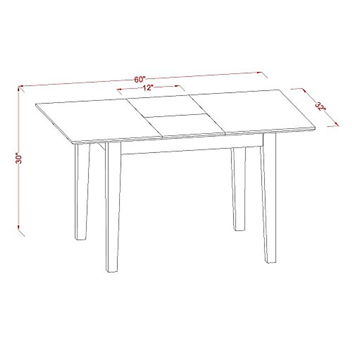 East West Furniture PSML6D-MAH-W Dining Set, 6-Piece