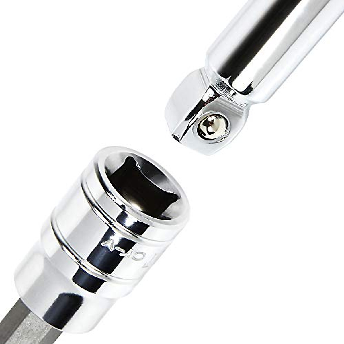 Powerbuilt Hex Bit Socket Set, 8 Piece, 3/8 Inch Drive Metric, Sizes 3-10mm, Ball End Sockets, Storage Rail - 642405