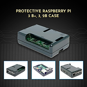 sb components Jet Black Case for Raspberry Pi 3 Model B and Raspberry Pi 2 Model B (Black) with Access to All Ports