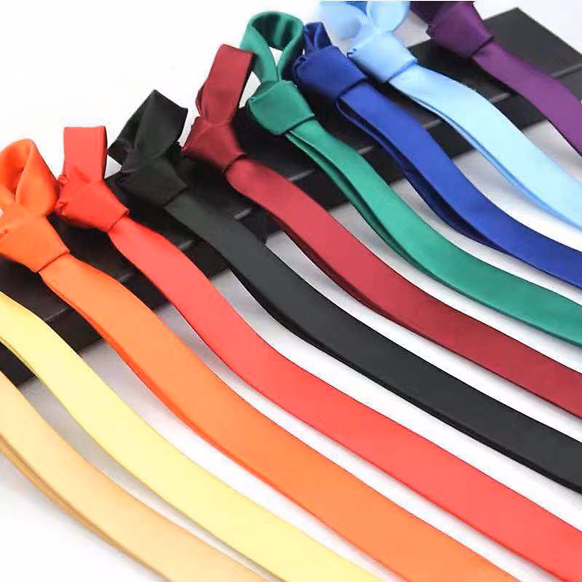 JEMYGINS 1.58" Green Tie Silk Skinny Ties for Men Slim Necktie(4cm)