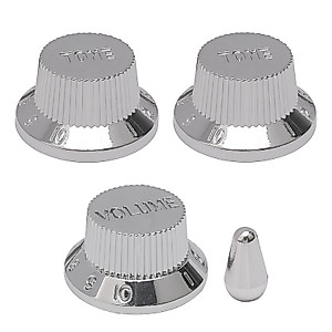 3PCS Knob Guitar Volume Tone Control Knob Chrome with Toggle Switch Tip Knob Cap