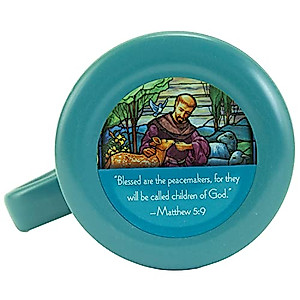 Abbey Gift Ceramic St. Francis Mug and Coaster Set, 4 by 4.38",56472T