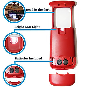 EasY Magnifier Small Pocket Magnifying Glass 3X with LED Light for Reading; Lighted Hand Held Coin Loupe; Mini Magnify Lens; Gifts for Seniors