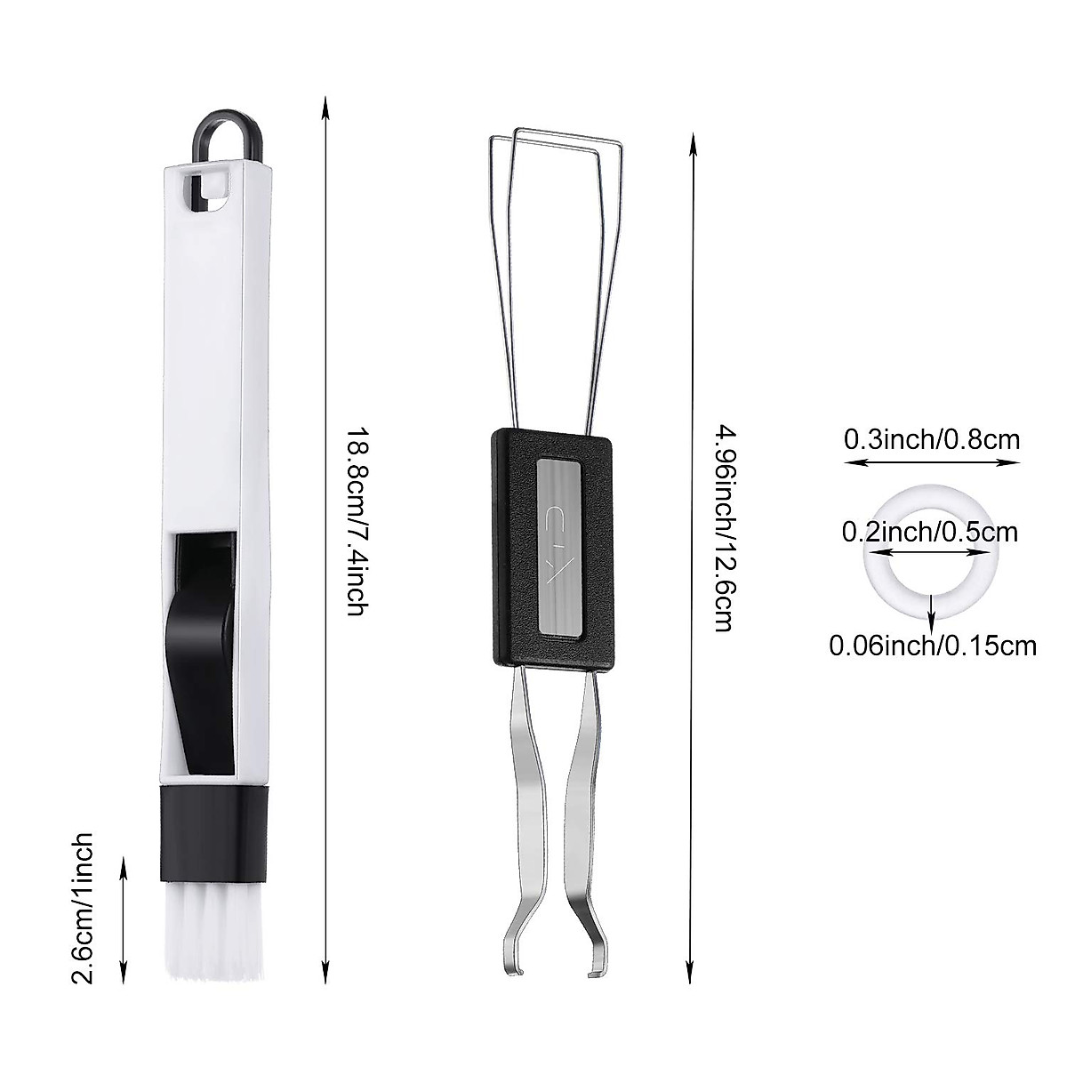 202 Pieces Keyboard O Rings Switch Puller Keycap Removal Tool Kit Includes Keyboard Puller Keycap Removal Tool Door Window Track Cleaning Brush 200 O Ring Switch Dampeners (Black, Transparent)