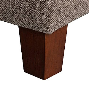 Homepop Home Decor | Tufted Ainsley Button Storage Ottoman Bench with Hinged Lid | Ottoman Bench with Storage for Living Room & Bedroom, Brown