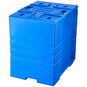 VEVOR Insulated Food Pan Carrier, 95 Qt Hot Box for Catering, LLDPE Food Box Carrier w/Double Buckles, Front Loading Food Warmer w/Handles, Stackable End Loader for Restaurant, Canteen, etc. Blue