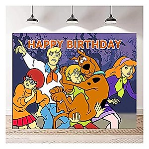 Cartoon What's New Scooby Doo Photography Background 5x3ft for Kids Scooby Theme Happy Birthday Party Supplies Cake Table Decoration Photo Backdrops Supplies