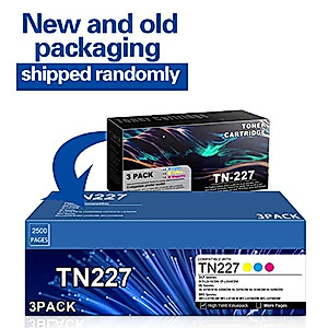 3 Pack (1C+1M+1Y) TN227 TN-227 Compatible Toner Cartridge Replacement for Brother MFC-L3770CDW MFC-L3710CW MFC-L3750CDW MFC-L3730CDW HL-3210CW HL-3230CDW HL-3270CDW HL-3230CDN Printer