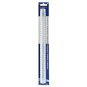 Calculated Industries Construction Master Pro Advanced Construction Math Feet-inch-Fraction Calculator + Staedtler 12-Inches Architect Triangular Scale Bundle