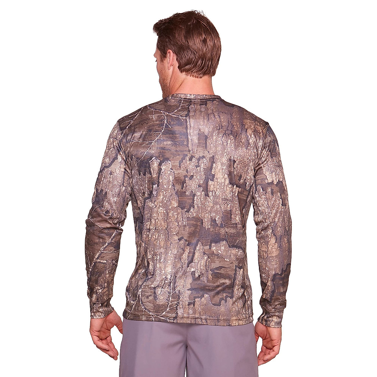 Realtree Men's Essential Camo Lightweight Performance Long Sleeve Shirt (RT Timber, X-Large)