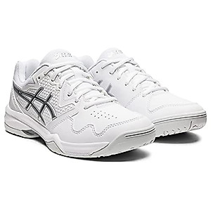 ASICS Women's Gel-Dedicate 7 Tennis Shoes, 9, White/Pure Silver