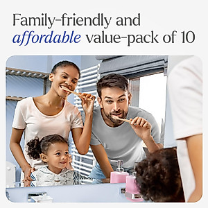 VIVAGO Bamboo Toothbrushes Medium Bristles 10 Pack - BPA Free Medium Bristles Toothbrushes for Adults | Eco-Friendly, Compostable & Biodegradable Toothbrush | Natural Wooden Toothbrushes