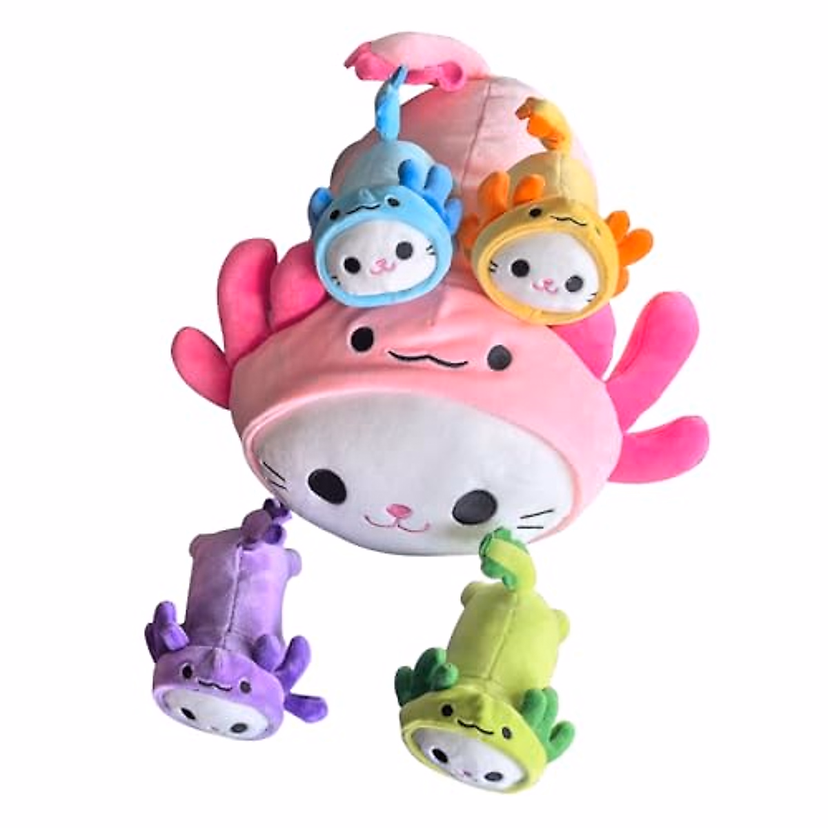 Axolotl Plush, 16" Axolotl Stuffed Animal Plush Toys, Cute Axolotl Plush Pillow, Kawaii Axolotl Stuff Plushies Dolls Soft Black Axolotl Gifts, Birthday Gift for Kids Salamander Plush Room Decor