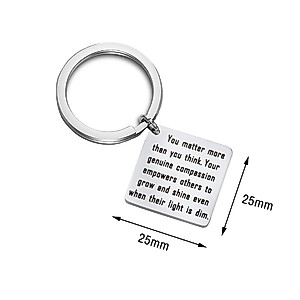 AKTAP Social Worker Gifts Social Worker Jewelry You Matter More Than You Think Thank You Key Chain Gift for Social Worker Volunteer Employee (Keychain)