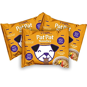 Pat Pat Noodles - Probiotic Ramen Noodles for Dogs (Seafood Flavor), Pack of 3, Amino Acids, vegetables and Collagen - Healthy ingredients for dogs