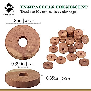 Moth Protection Sweater Storage for Closet – 2 Large Cotton Garment Bags, 30 Cedar Rings, & Mesh Window for Cashmere Sweaters – Wool & Cotton Sweater Organizer by Cashmere Kiwi, 15 x 11 x 9 In