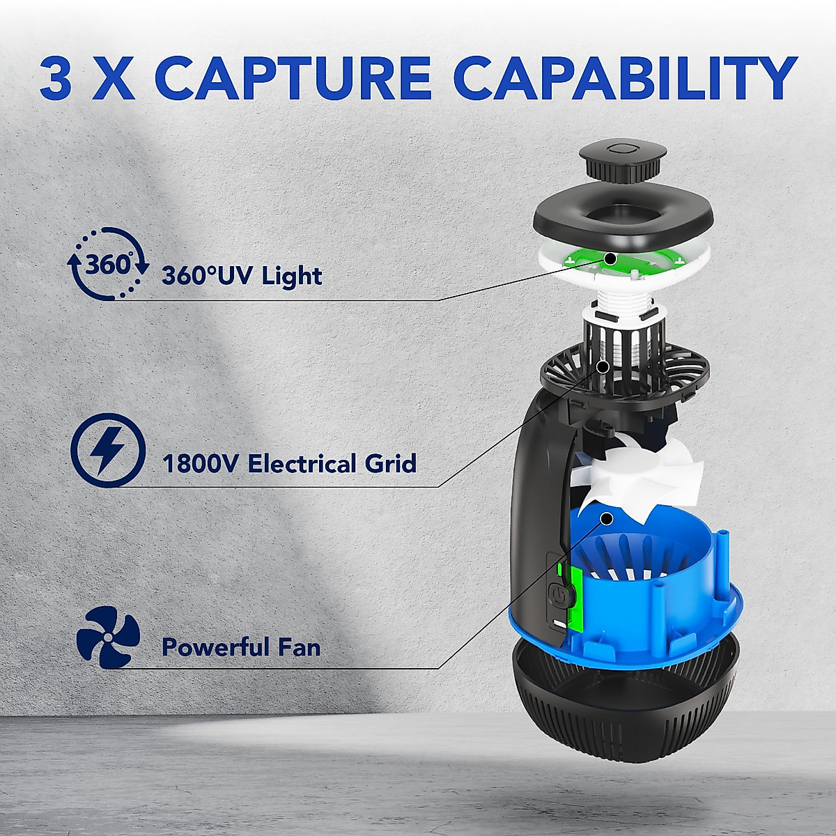 MAGGIFT Bug Zapper, Fruit Flies Trap, Electric Mosquito & Fly Zappers Fly Trap for Outdoor & Indoor for Home, Camping, Gnats, Backyard, Patio