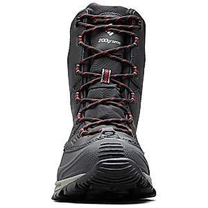 Columbia Men's Bugaboot III Wide Mid Calf Boot, Black, Bright red, 11.5 Wide US