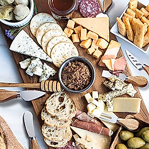 HyChill Cheese Knife Set 6-piece Cheese Knife with Acacia Wood Handle Stainless Steel Cheese Slicer Cheese Cutter…