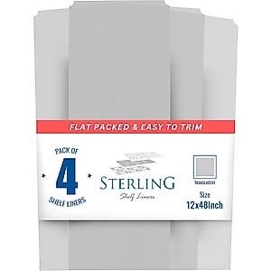 Closet Shelf Liner, Wire Shelf Liners for Closets and Pantry (Set of 4) 12 x 48 inch - Plastic Closet Liners - Made in USA