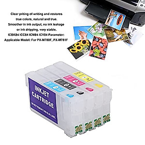 Hilitand Printing Ink Cartridge 4 Colors Inkjet Cartridge PP BK C M Y Ink Cartridges Replacement for Photo Paper Document (ICBK84/ICC84/ICM84/ICY84)