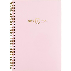 AT-A-GLANCE 2023-2024 Academic Planner, Simplified by Emily Ley, Weekly & Monthly, 5-1/2" x 8-1/2", Small, Monthly Tabs, Flexible Cover, Leatherette, Blush (EL13-200A)