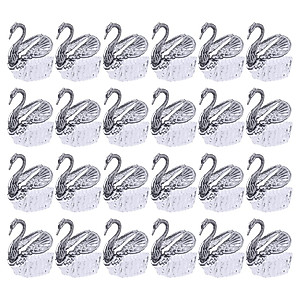 24Pcs Wedding Candy Boxes Swan Shaped Candy Containers Packing Boxes Ornament Fillable Pouch Party Favors for Wedding Bridal Shower Party Supplies Silver