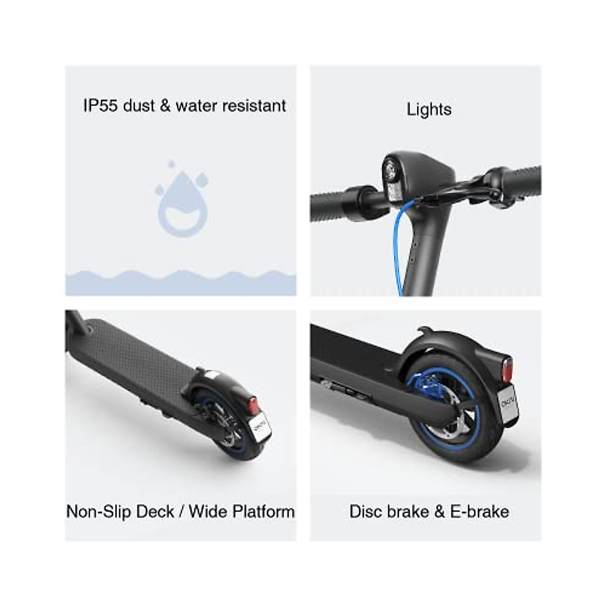 OKAI Electric Scooter for Adults - Up to 28 Miles & 15.5 MPH Commuting Electric Scooter, 300W Motor, 10" Tubeless Tires, Max Load 264 lbs Folding Electric Scooter with Dual Brakes, ES520B