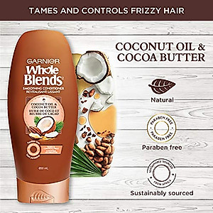 Garnier, Whole Blends Conditioner with Extracts Count, Coconut Oil & Cocoa Butter, Coconut Oil/Cocoa Butter, 12.5 Fl Oz