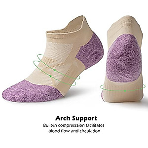 Gonii Ankle Socks Womens Running No Show Socks Compression Athletic Low Socks 5-Pairs