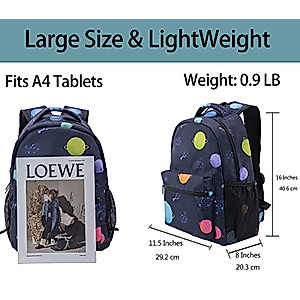 FATOLXX Boy Planet Backpack for Kindergarten - Pre School Toddler Kid Solar System 16" Lightweight Backpack with Cup Holder(Space)