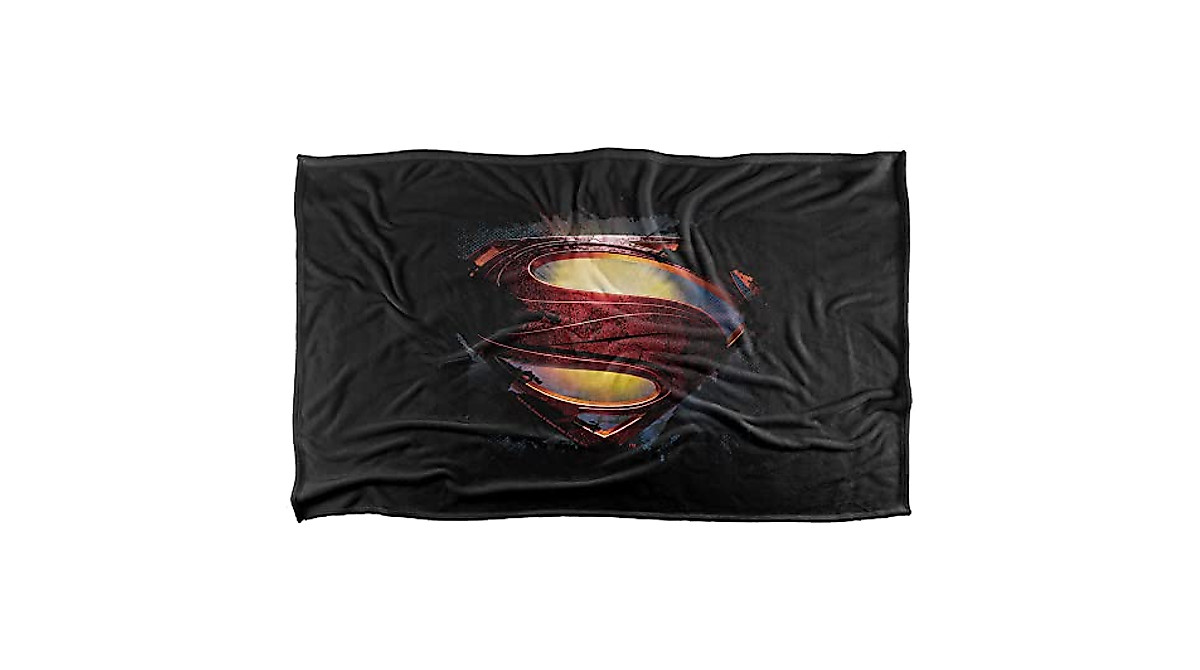 Superman Man of Steel Grungy Shield Throw Blanket - Soft & Stylish