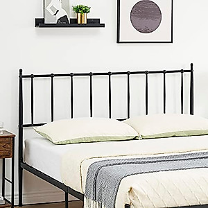 IDEALHOUSE Metal Bed Frame Queen with Headboard, 14 Inch Bed Frame Queen Size, Queen Size Heavy Duty Bed Base with Metal Steel Slats Support, No Box Spring Needed, Black