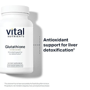 Vital Nutrients Liposomal Glutathione 400mg | Vegan Antioxidant Supplement to promote Liver Health and Liver Detox* | Gluten, Dairy and Soy Free | 100 Capsules