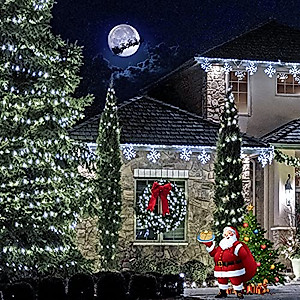 POTIVE 2 Pack Each 100 LED Solar Christmas Lights, 42.7 Ft Green Wire Solar String Lights Outdoor Waterproof, 8 Modes White Solar String Lights for Christmas Valentines Wedding Tree Patio Decorations