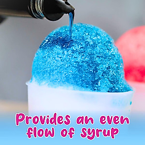 Hawaiian Shaved Ice 3 pack Free Flow Pourers, for Snowcone Syrup, Plastic Bottle Spout for Mixed Drinks, Snow Cone, Mochas & Latte Flavor - Black
