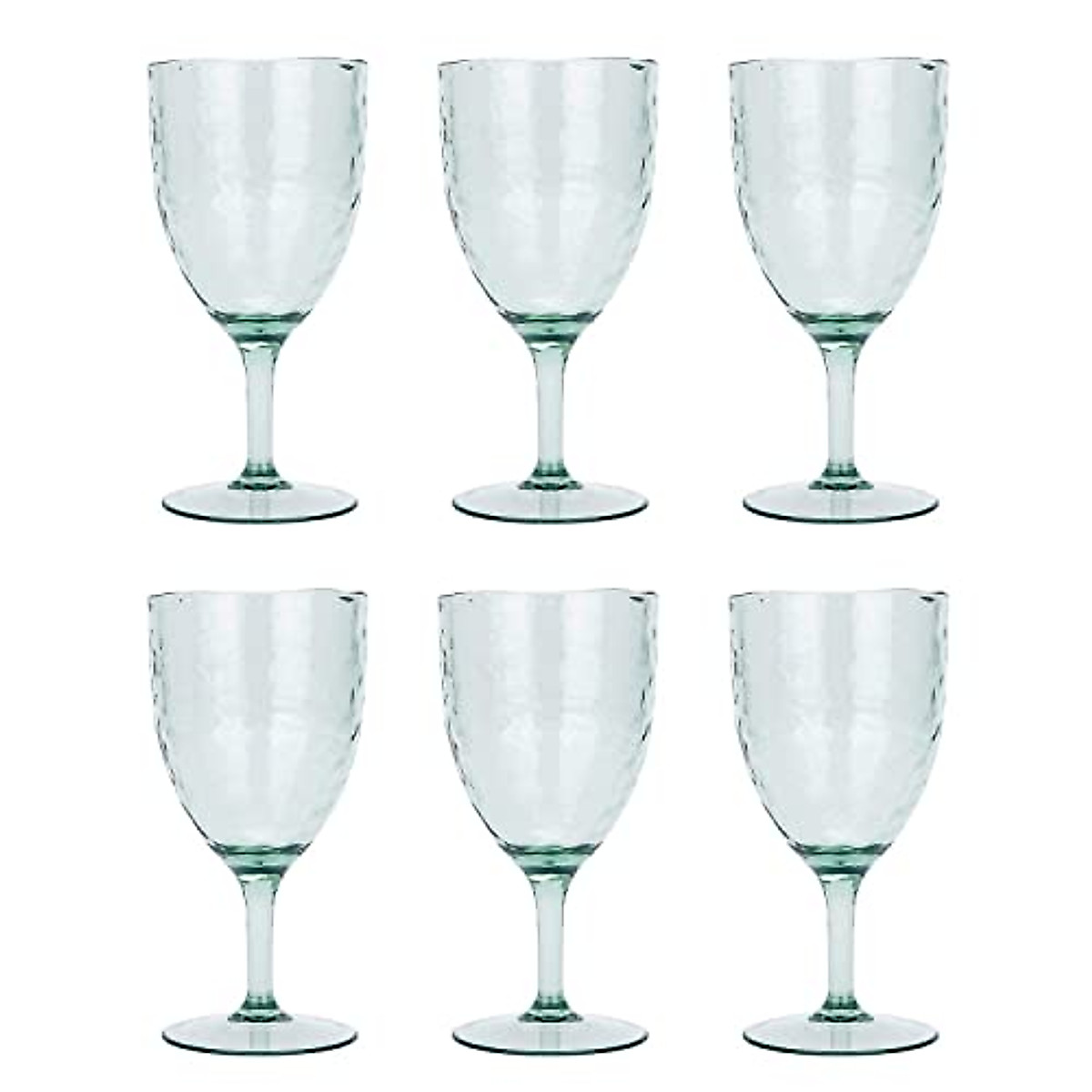 unkno 14 ounce Acrylic Stem Wine Glasses, All-Purpose Wine Glasses, Set of 6 - Spanish green,Dishwasher Safe, BPA Free (Spanish green, 6)