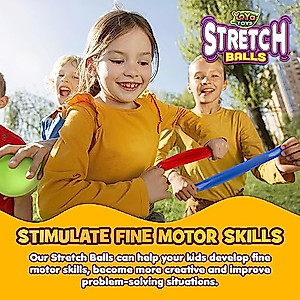 YoYa Toys Pull, Stretch and Squeeze Stress Balls - 3 Balls, Elastic Sensory Balls for Stress and Anxiety Relief, Autism and Special Needs Toys, Calming Fidgets for Kids and Adults, Ideal for Classroom