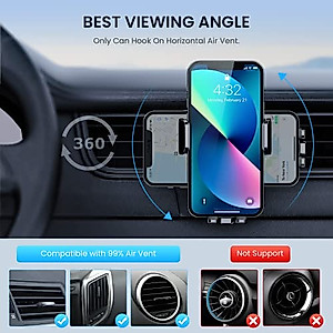 CINDRO Car Phone Holder Mount [Upgraded Hook Clip] Air Vent Phone Holder for Car [Thick Case Friendly] Universal Air Vent Clip Cell Phone Holder Fit for All iPhone Android Smartphones