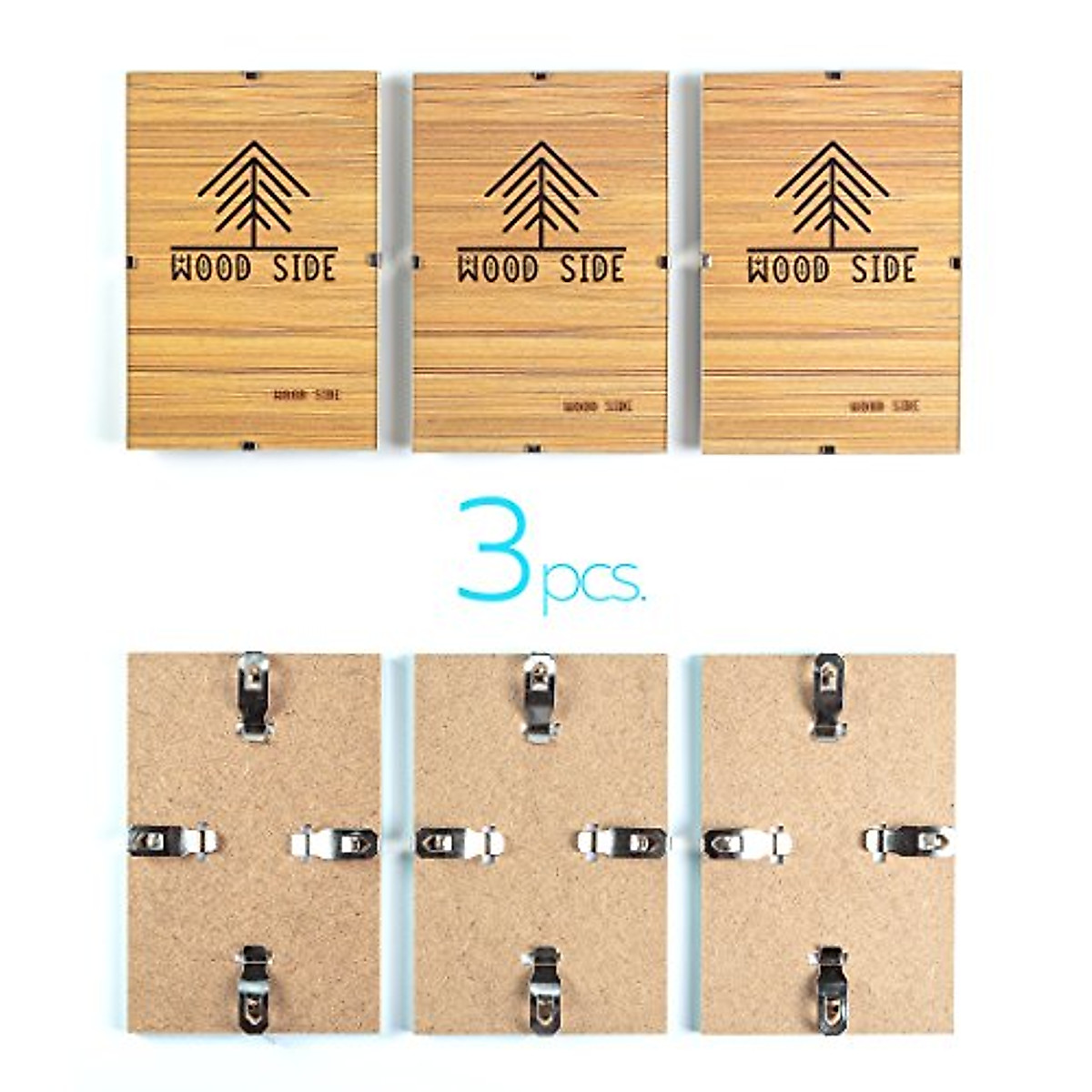 WOOD SIDE ORBIS Glass Clip Picture Frames 9x12 - Pack of 3, Clear Craft Photo Frames