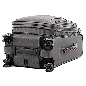 Travelpro Platinum Elite Softside Expandable Carry on Luggage, 8 Wheel Spinner Suitcase, USB Port, Suiter, Men and Women, Vintage Grey, Carry On 21-Inch