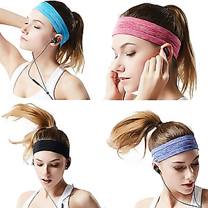 ONEYE Non Slip Headband Workout Headbands for Women Men Solid Sport Headbands Silicone Sweatbands Elastic Sport Hair Bands for Yoga Running Sports Travel Indoor Fitness Gym with 5 PCS