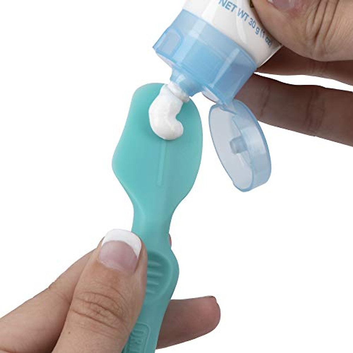 Talbot's Diaper Cream Soft Silicone Brush with Suction Base & Hygienic Case, Aqua, Mini Size, 2 Piece